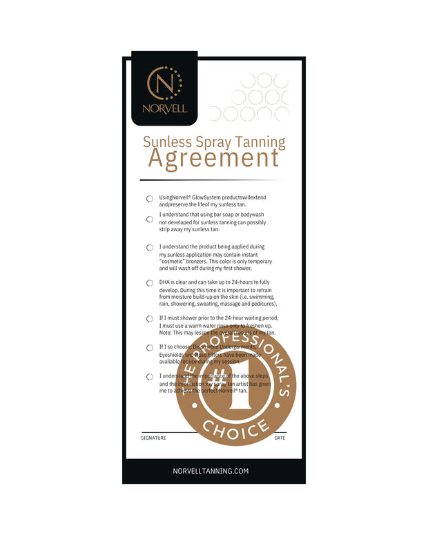 Norvell Spray Tan Agreement & Checklist Pad – Norvell Tanning